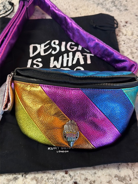 Kurt Geiger | Bags | Kurt Geiger Metallic Rainbow Diagonal Panel ...
